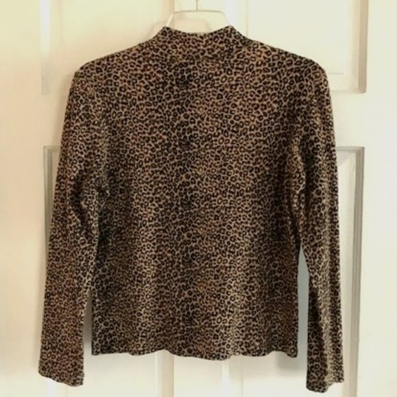 Jones New York | Tops | Jones New York Leopard Print Mock Cotton ...